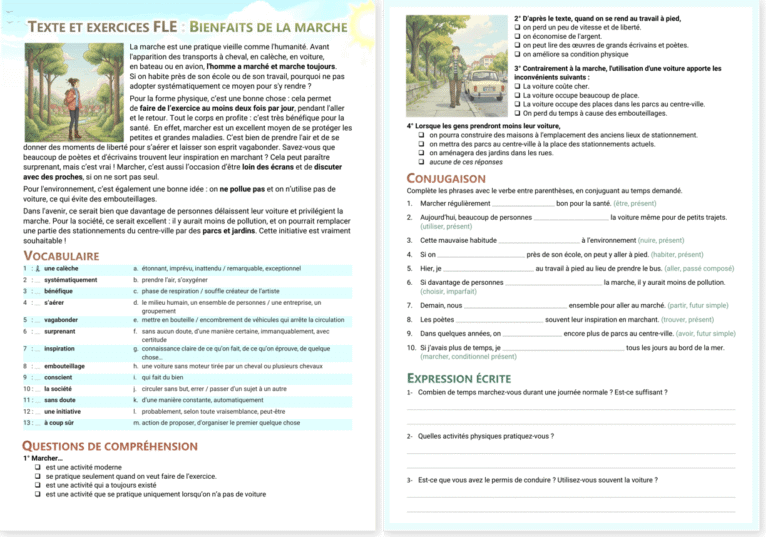 Exercices sur le thème de Paris (FLE A2, B1) - Exercices à imprimer
